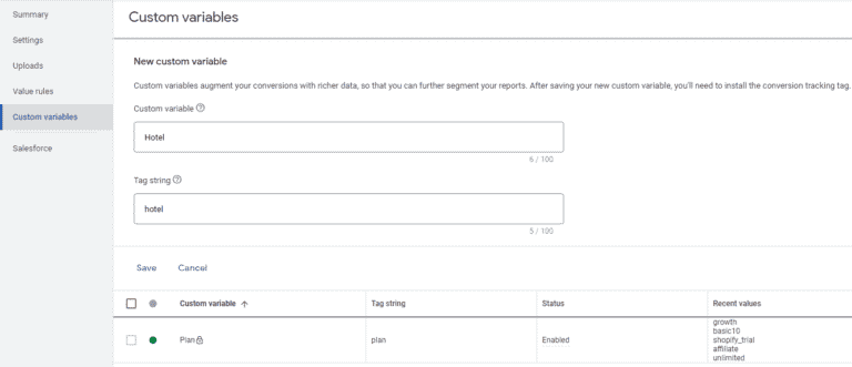 Adding Custom Variables to a Google Ads Conversion – Tracking Chef